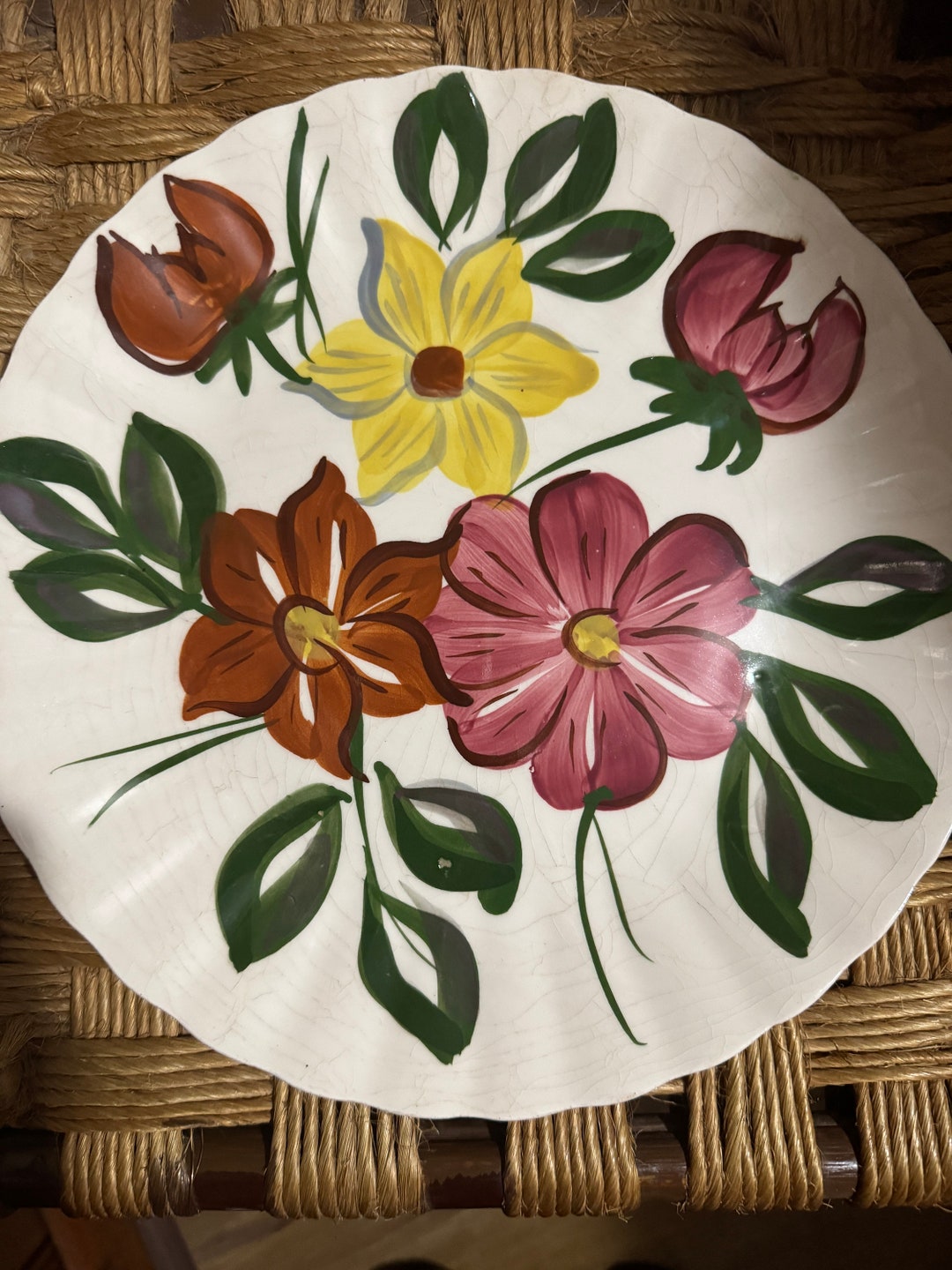 Blue Ridge Southern Pottery Underglaze Hand Painted Plate Gypsy Pink ...