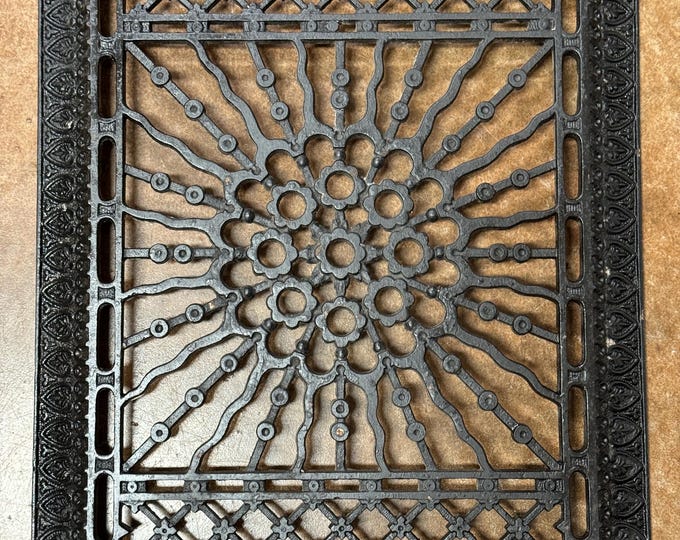 Antique Cast Iron Furnace Grate Register Grate Rectangular Cut Work ...