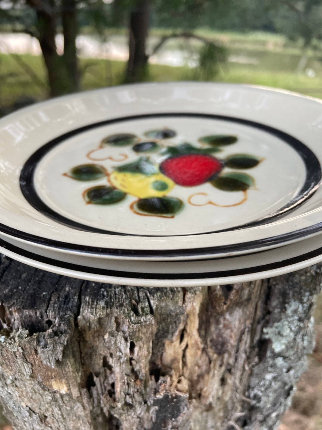 Vintage Sears Dinnerware Strawberries Pattern Stoneware Japan Salad ...