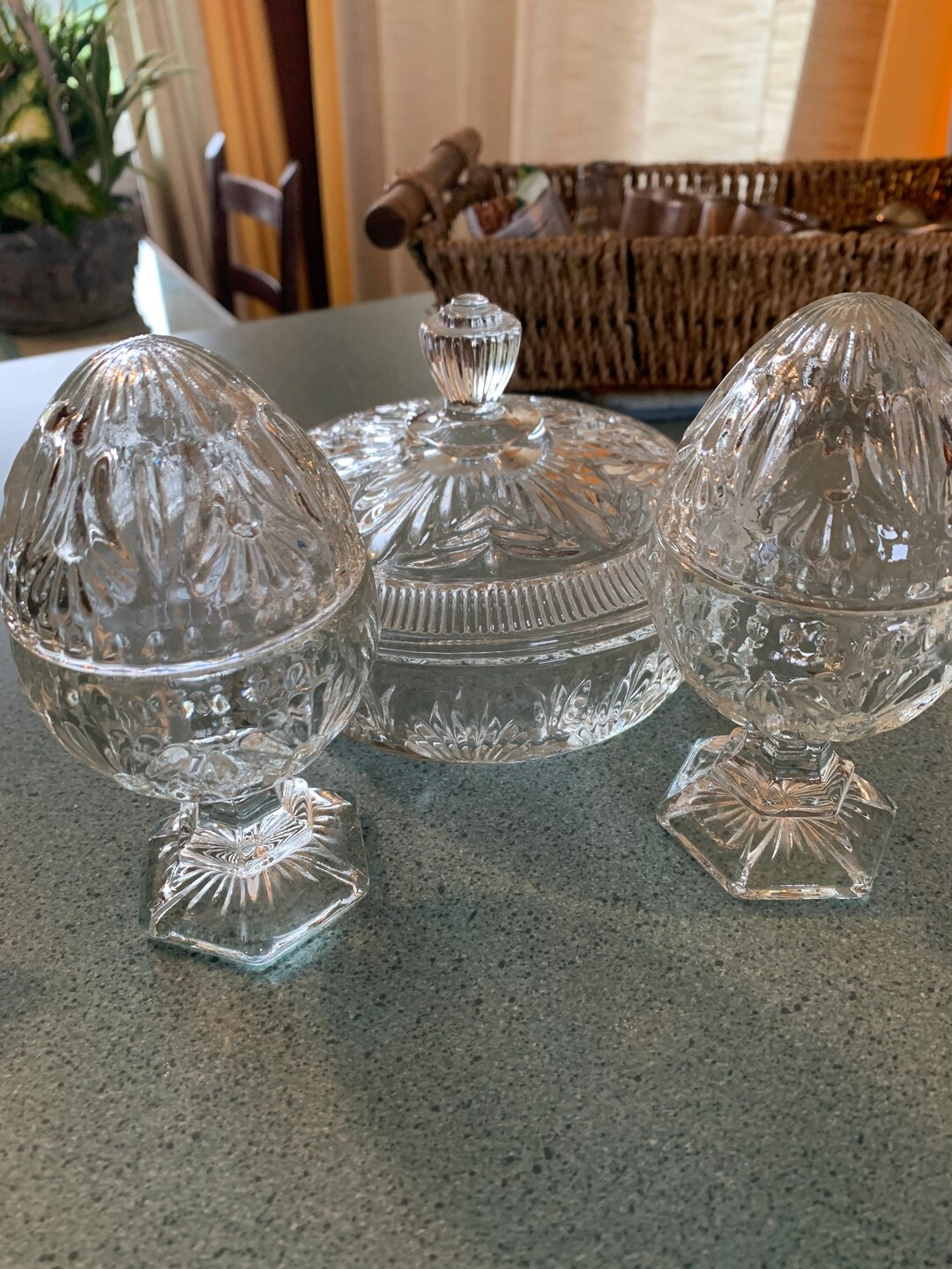 Cut Glass Avon Serve Ware Avon Glass Egg Coddlers Avon Candy Dish ...