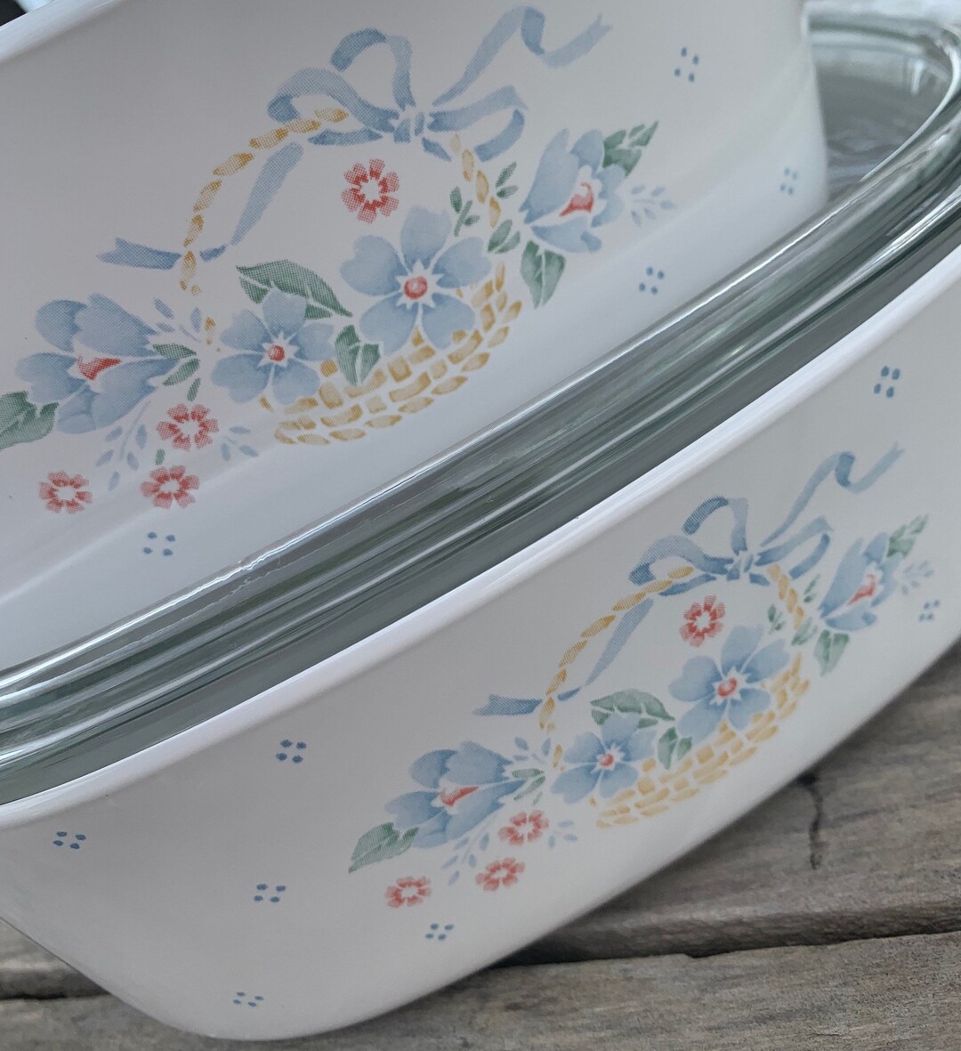 Corning Ware Casserole Dish, Country Cornflower, Pastel Floral Blue ...