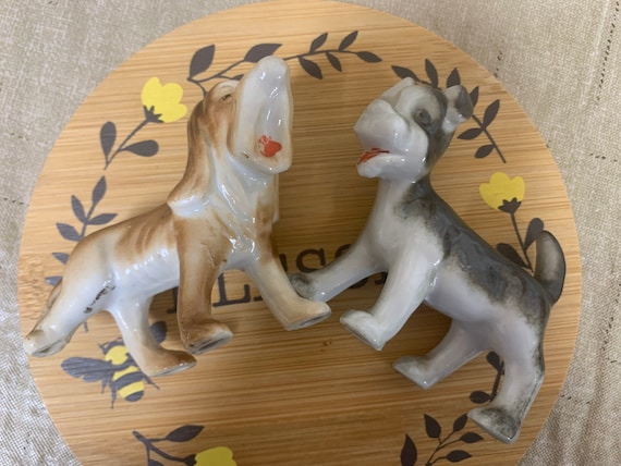 Porcelain Dog Figurines Mid Century Dog Figures Set of 2 A | Etsy