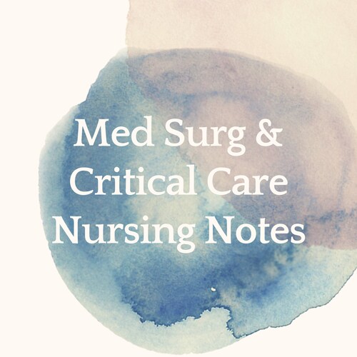 Med Surg Cheat Sheet Nursing School Clinical Study Guide - Etsy