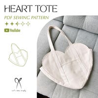 Heart Bag Sewing Pattern: DIY Tote Purse Template (PDF) - Etsy