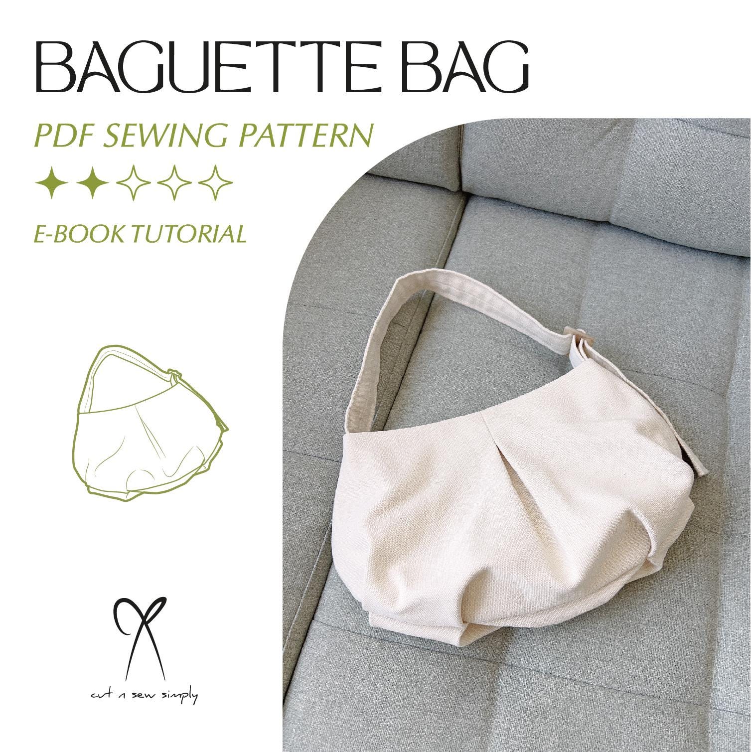 Baguette Bag Shoulder Bag Sewing Pattern PDF Printable Instant Download ...