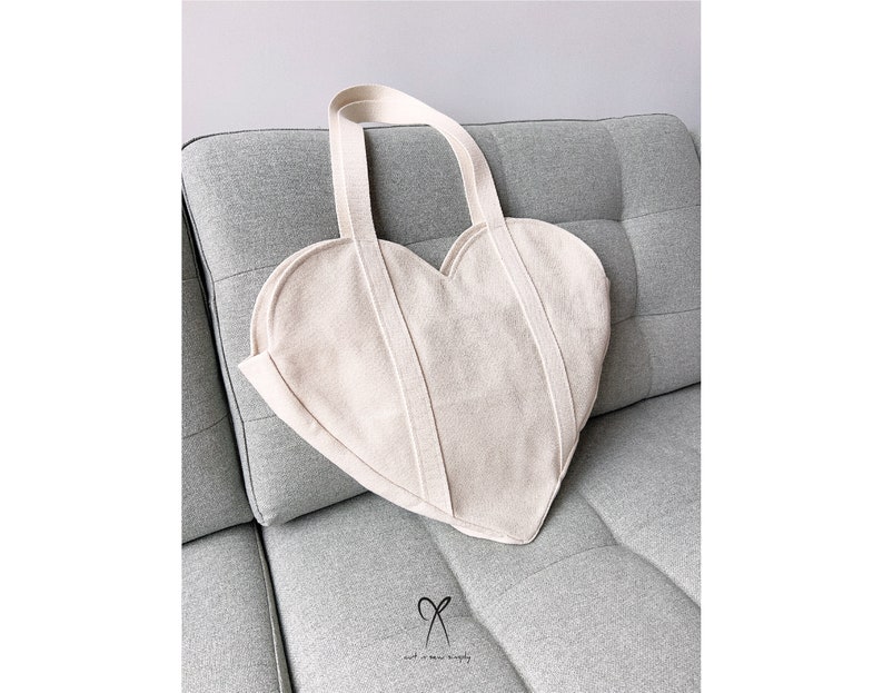 Heart Shaped Tote Bag Pattern Sewing PDF Printable Instant - Etsy Hong Kong