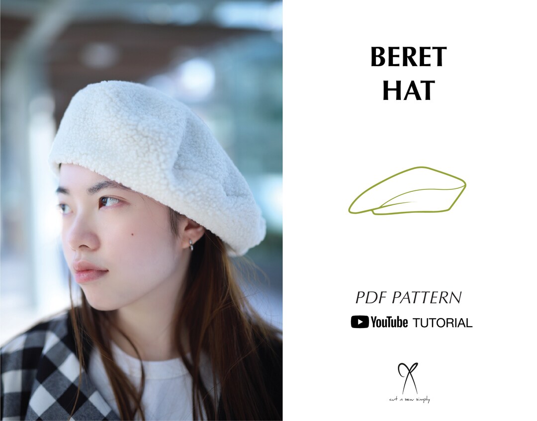 Beret Hat Pattern Sewing PDF Printable Instant Download Beginner Level ...