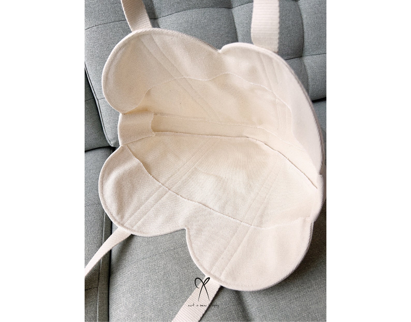 Heart Shaped Tote Bag Pattern Sewing PDF Printable Instant - Etsy Hong Kong