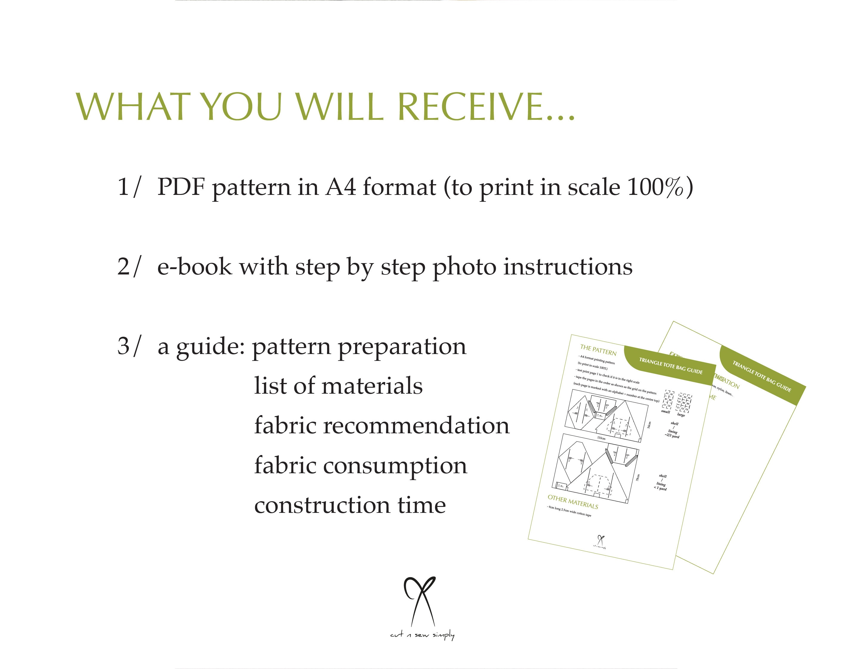 Triangle Pocket Tote Bag Pattern Sewing PDF Printable Instant - Etsy ...