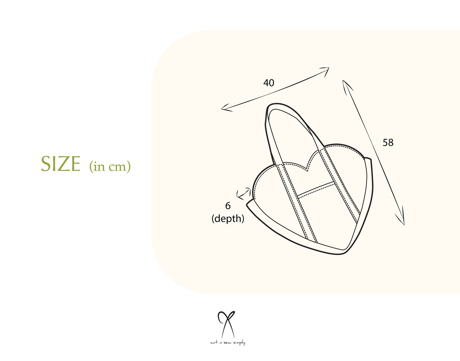 Heart Shaped Tote Bag Pattern Sewing PDF Printable Instant - Etsy Hong Kong