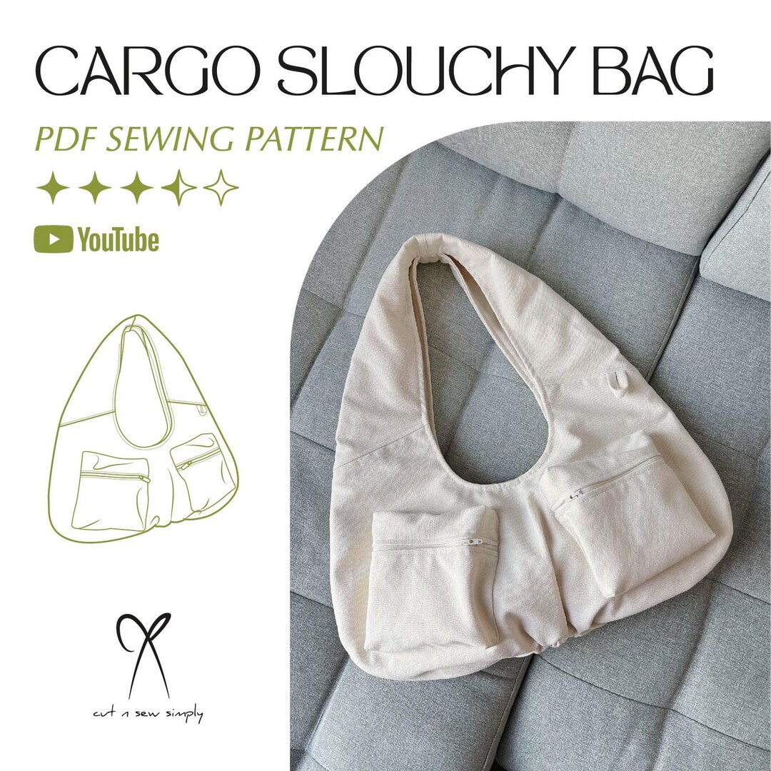 Slouchy Bag Sewing Pattern PDF Printable Instant Download DIY One Size ...
