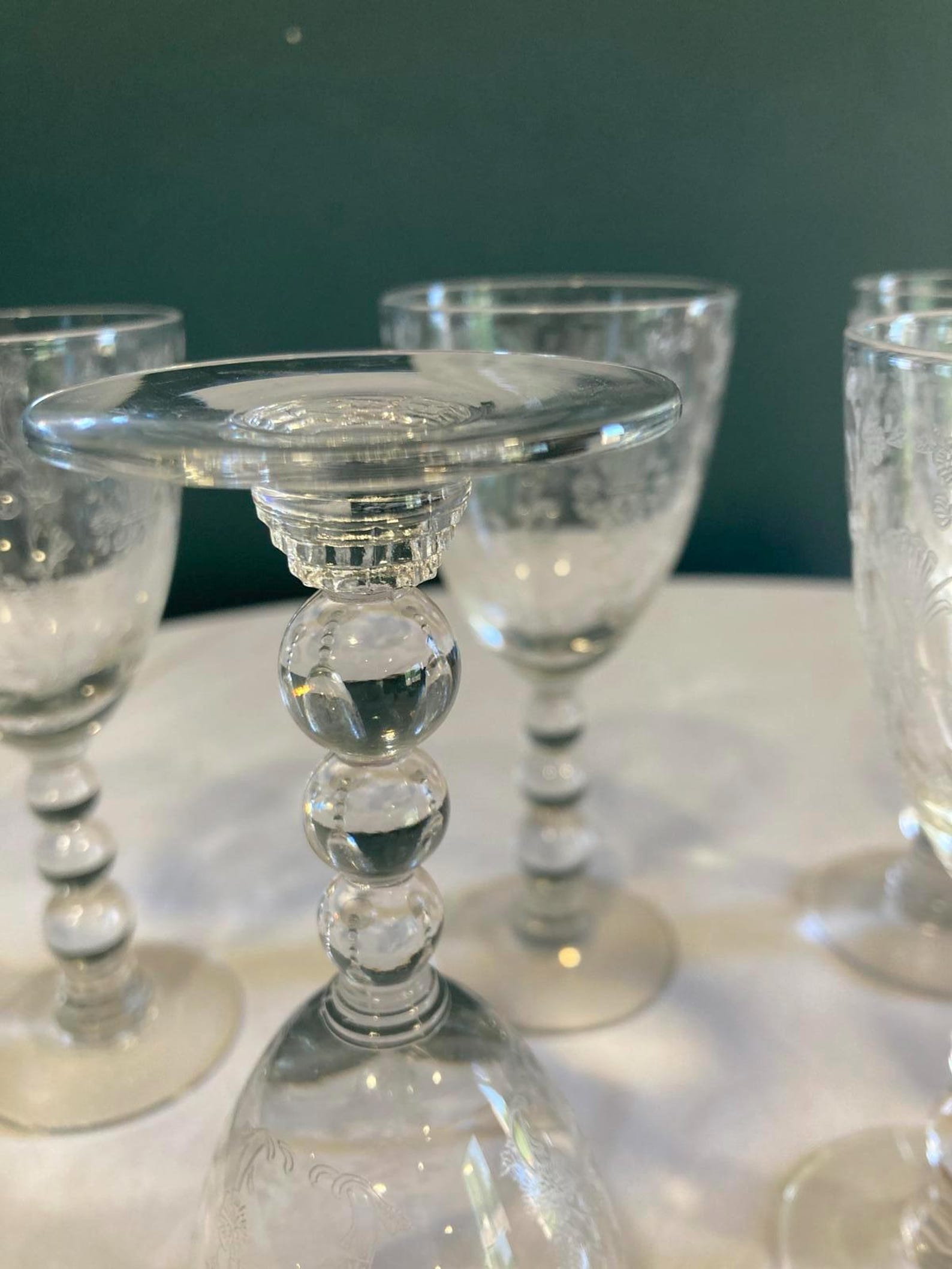 Vintage Duncan Miller First Love Etched Crystal Wine Glasses – Set of 6 ...