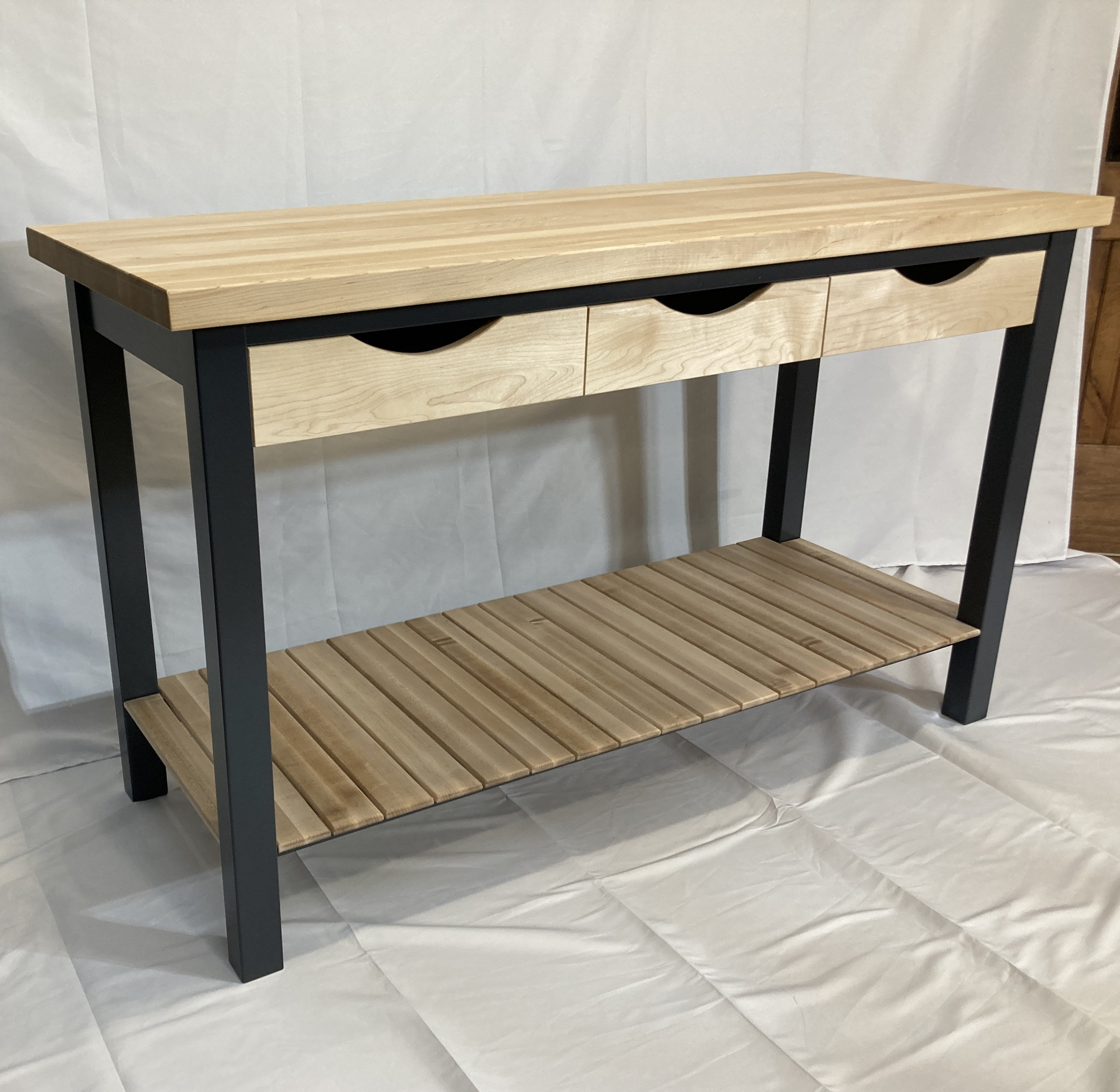 Handcrafted Solid Maple Butcher Block Kitchen Island With 3 Drawers - Etsy