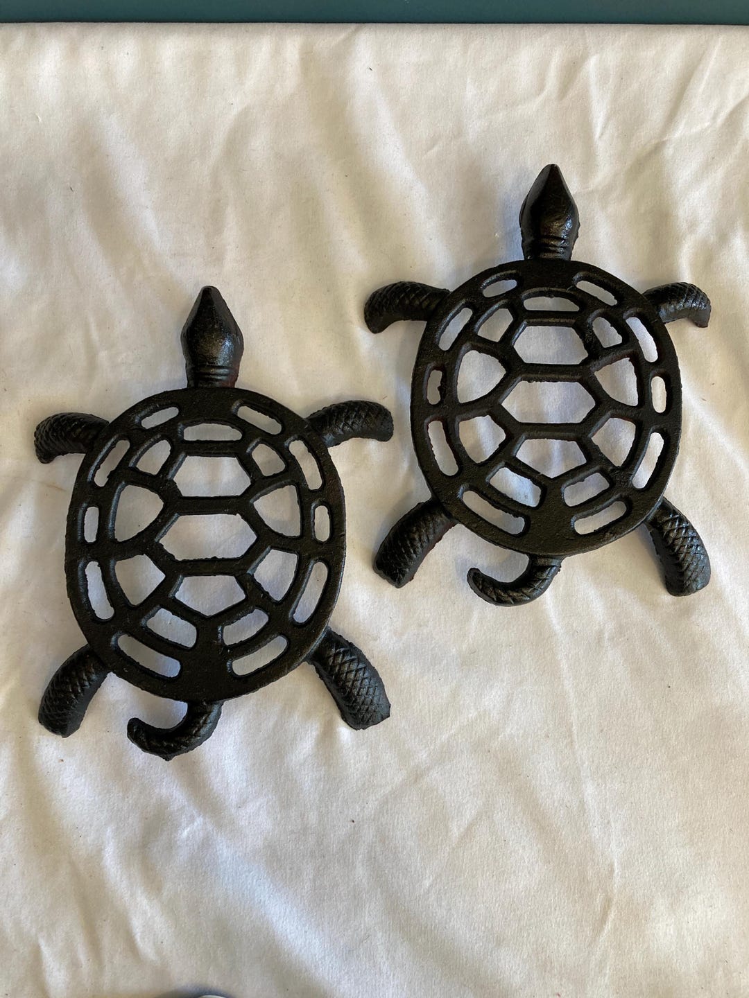Vintage Cast Iron Turtle Trivets - Etsy