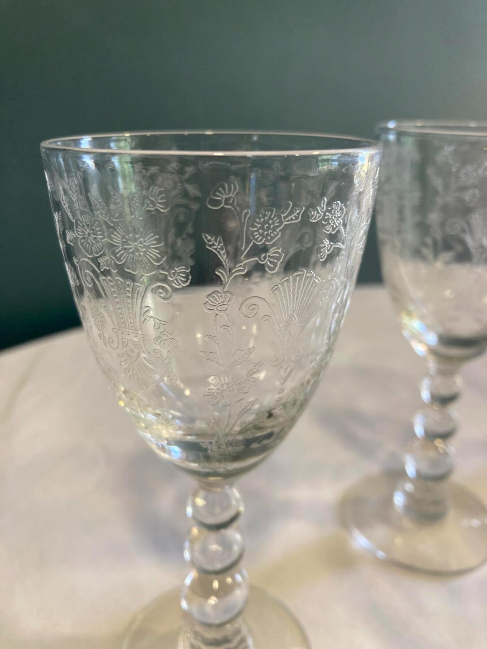 Vintage Duncan Miller First Love Etched Crystal Wine Glasses – Set of 6 ...