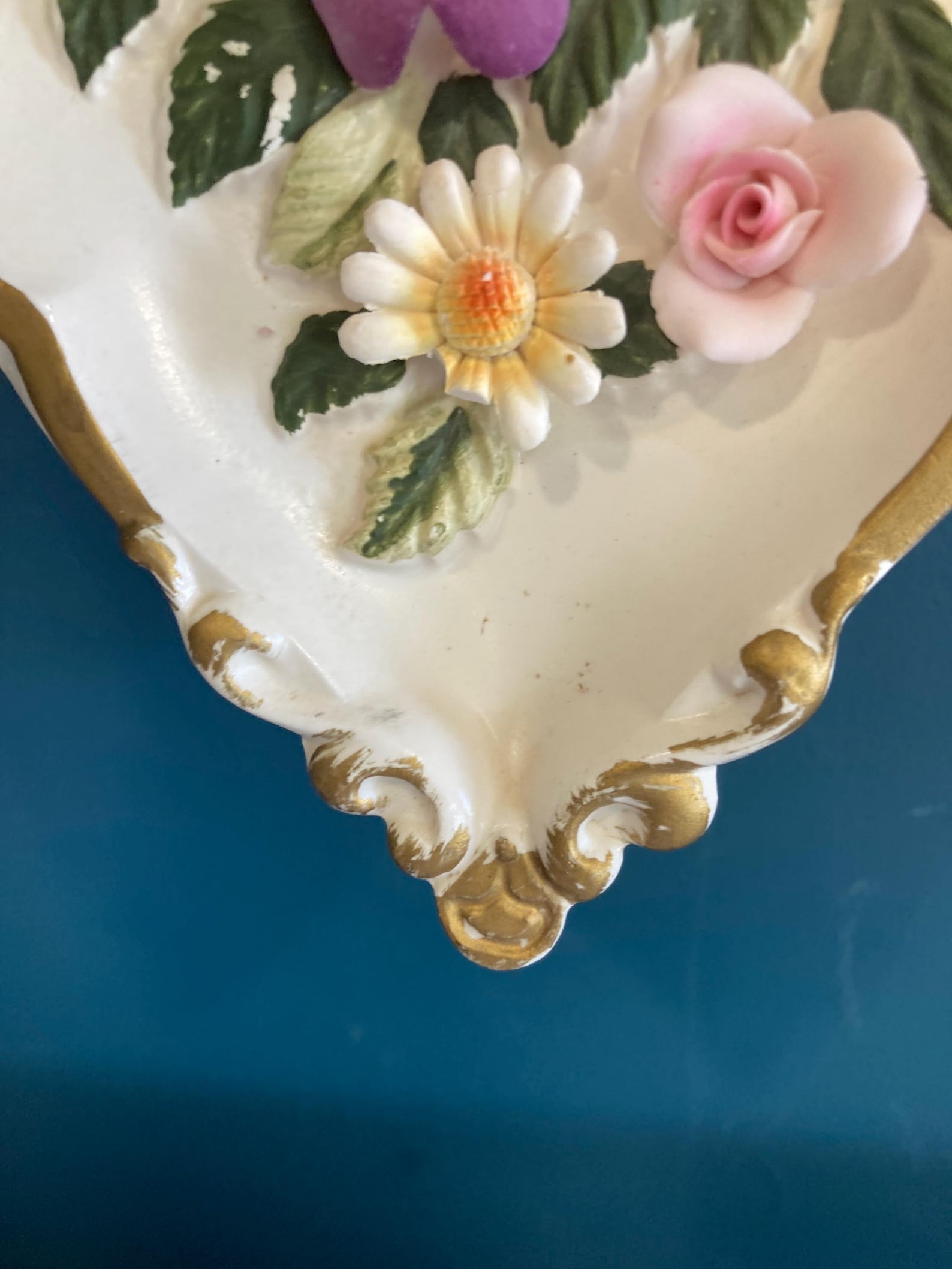 Vintage Lefton Ceramic Flower Wall Decor With Gold Edges - Etsy