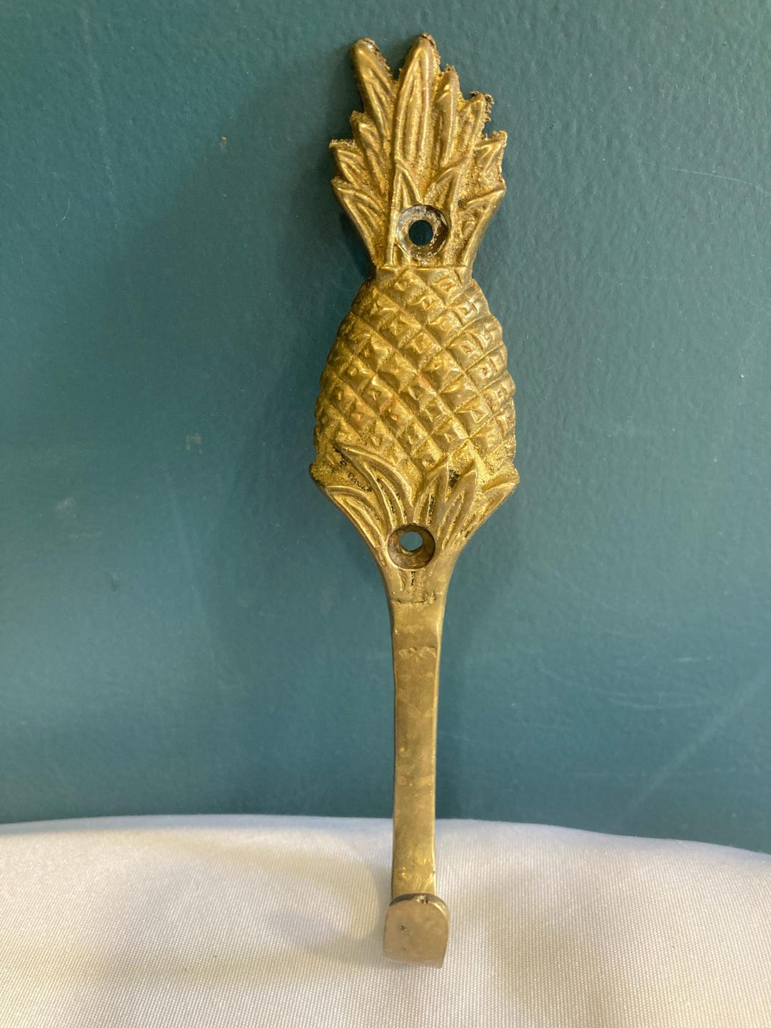 Vintage Solid Brass Pineapple Wall Hook - Etsy