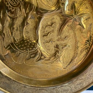 Vintage Solid Brass Decorative Camel Plate With Etching - Etsy