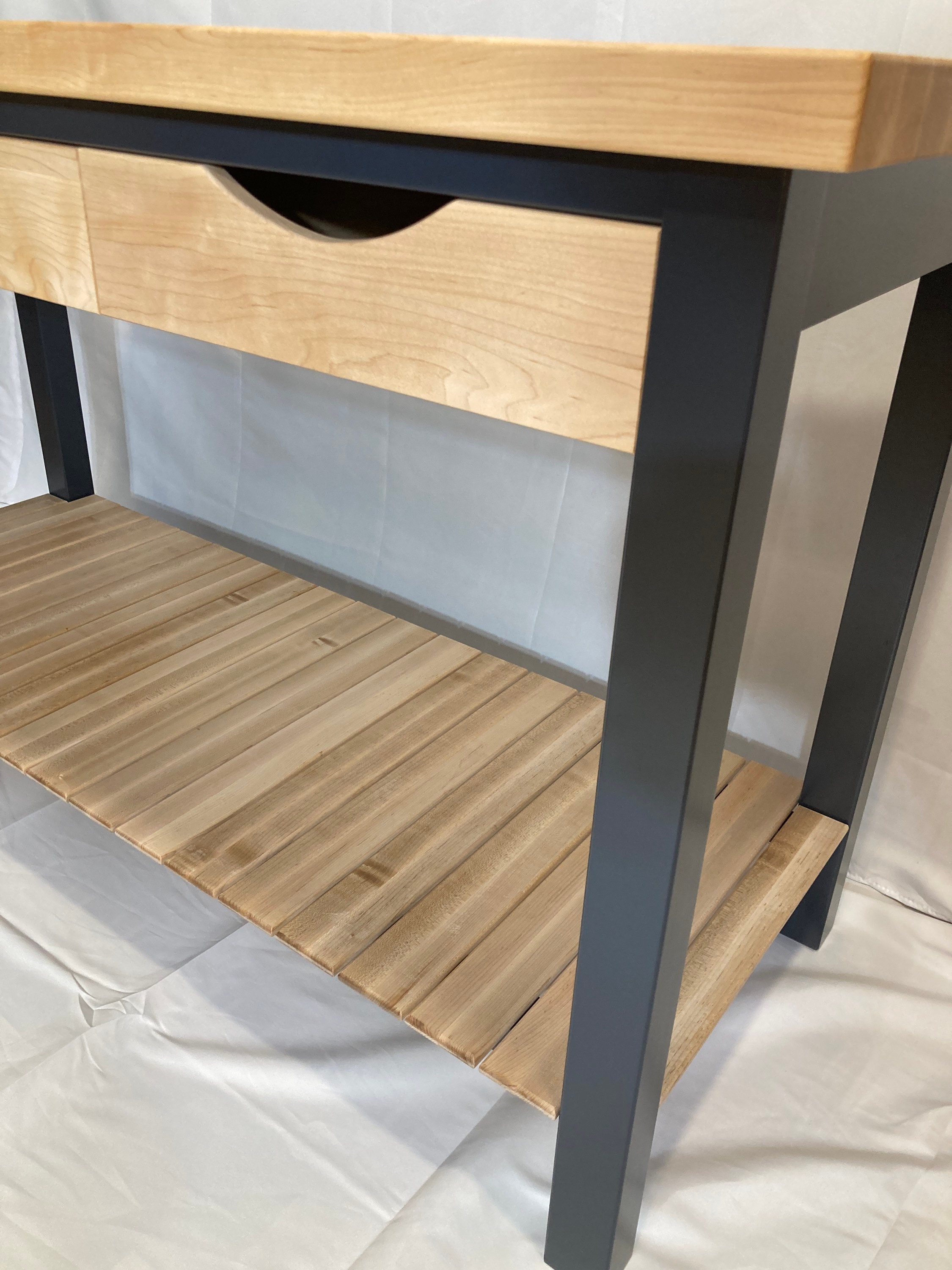 Handcrafted Solid Maple Butcher Block Kitchen Island With 3 Drawers - Etsy