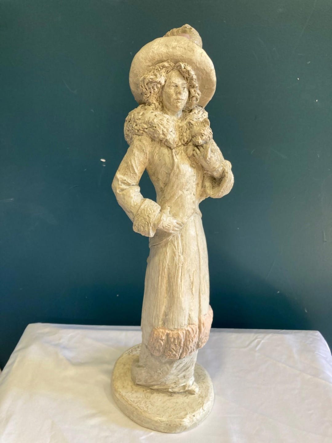 Trace Guthrie Clay Sculpture: Woman With Dog, 1996 (23.75") - Etsy