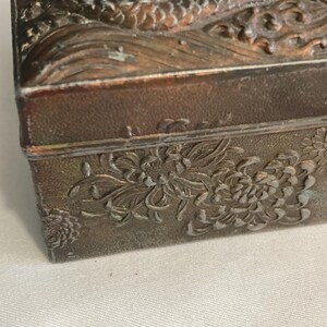 Antique Japanese Copper Box With Ornate Dragon Lid - Etsy