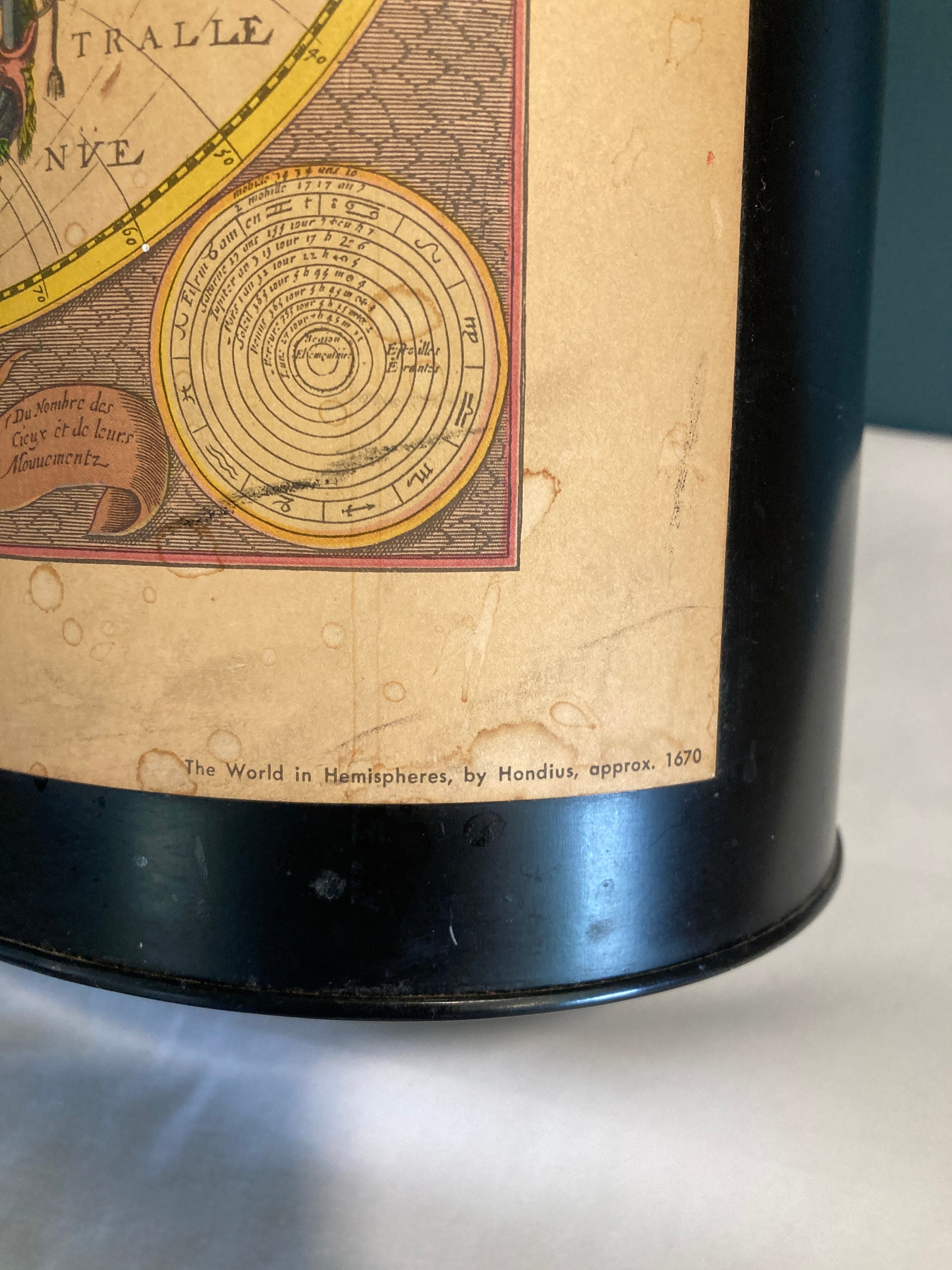 Antique World Map Trash Can by Keller Charles of Philadelphia - Etsy