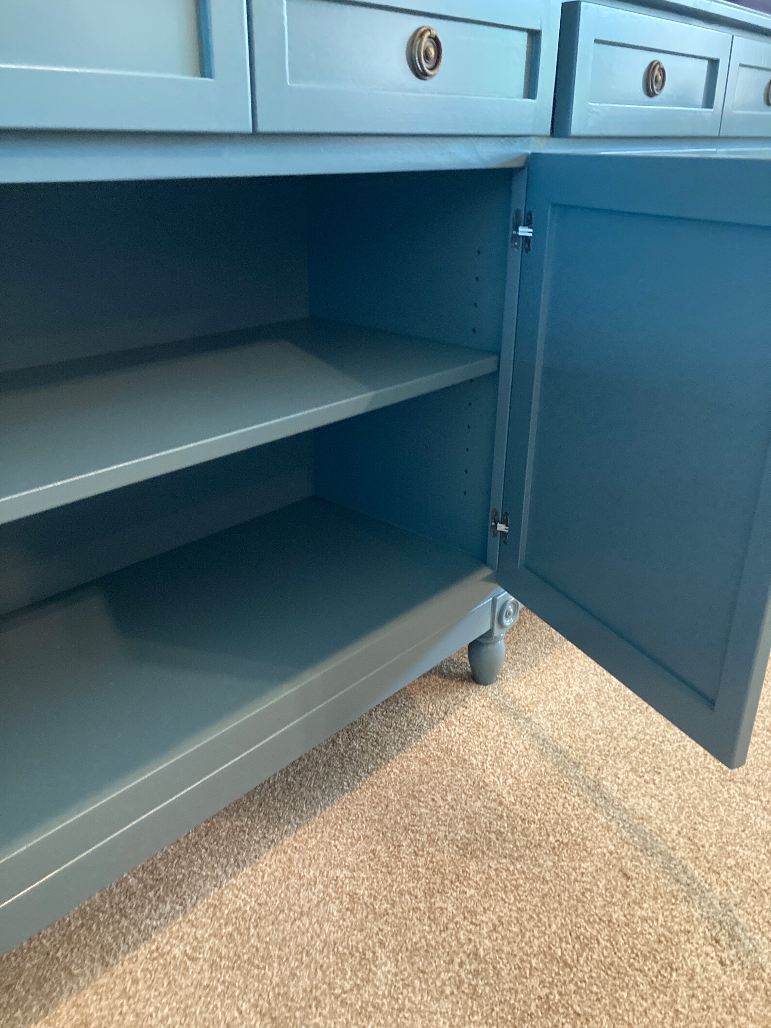 Hand Crafted Painted Sideboard Cabinet With Hand Turned Legs - Etsy