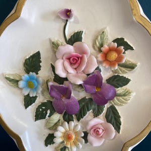 Vintage Lefton Ceramic Flower Wall Decor With Gold Edges - Etsy