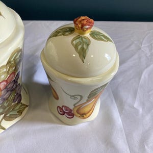 Vintage WCL Tuscan Fruit Canisters – Set of 2 Ceramic Kitchen Jars - Etsy
