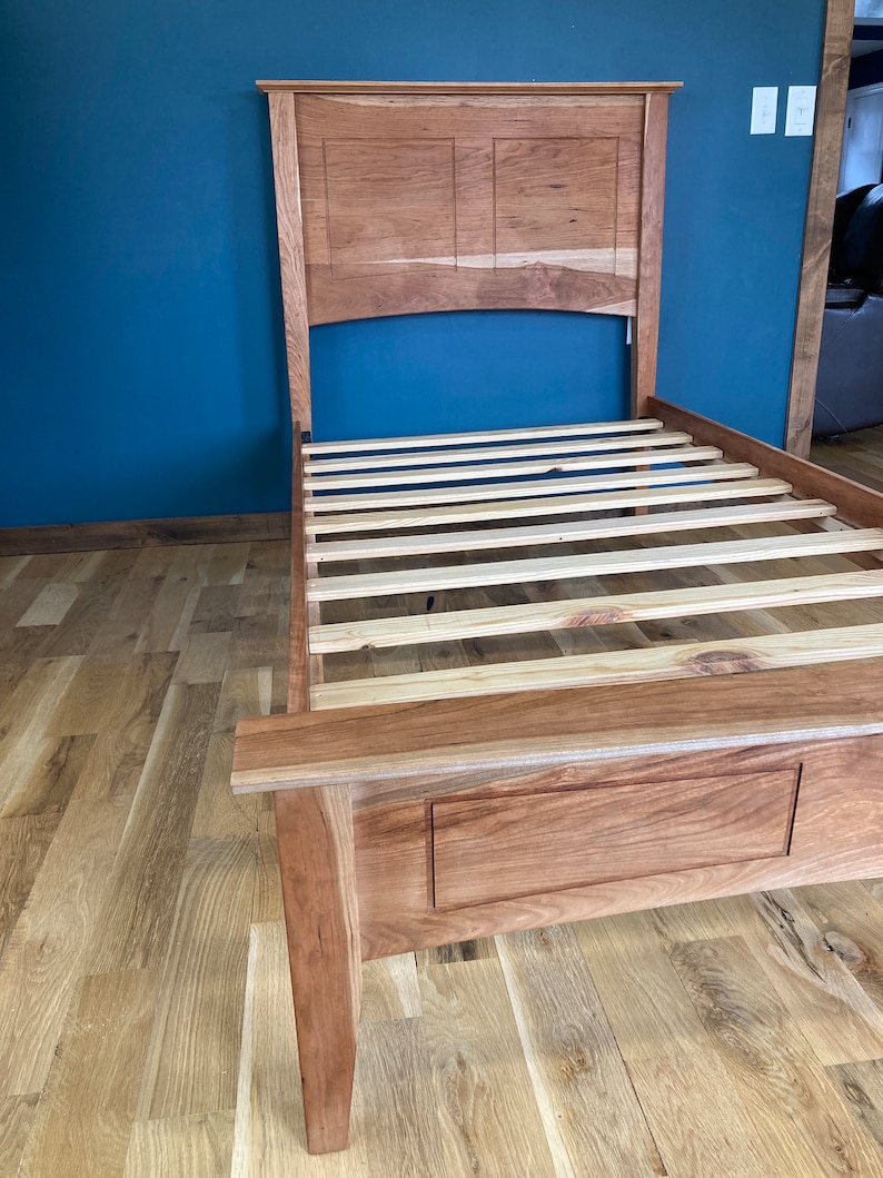 New Handmade Solid Cherry Wood Shaker Style Bed Frame, Made in the USA ...