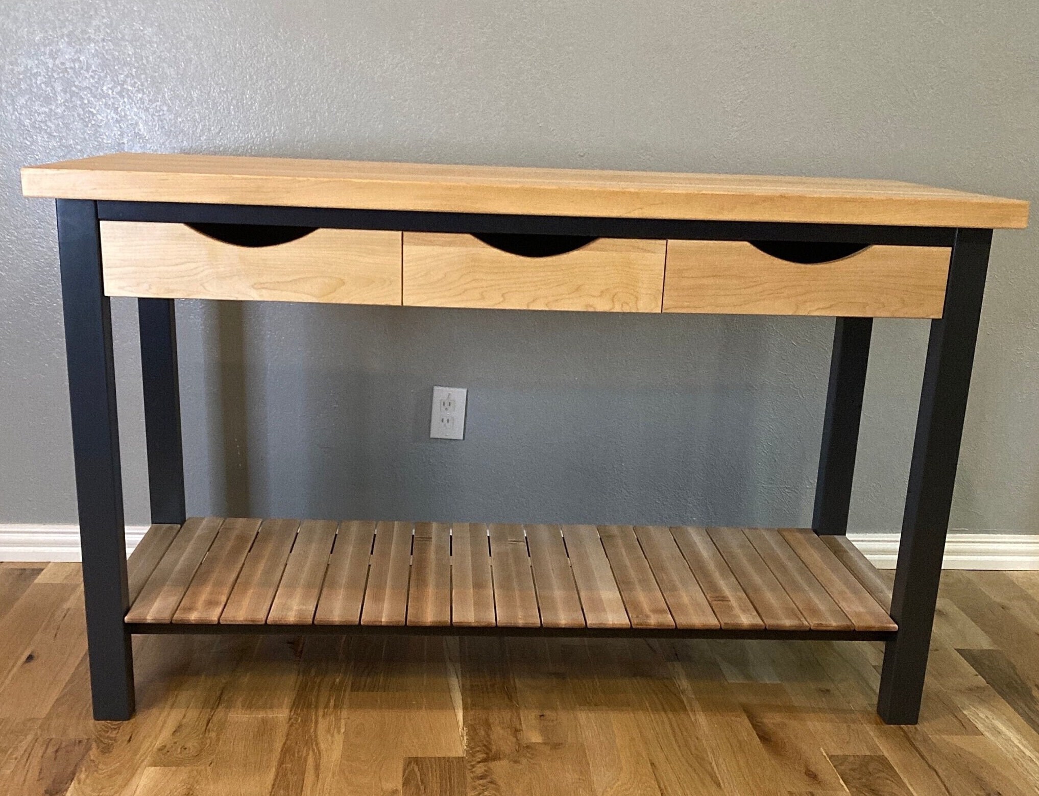 Handcrafted Solid Maple Butcher Block Kitchen Island With 3 Drawers - Etsy