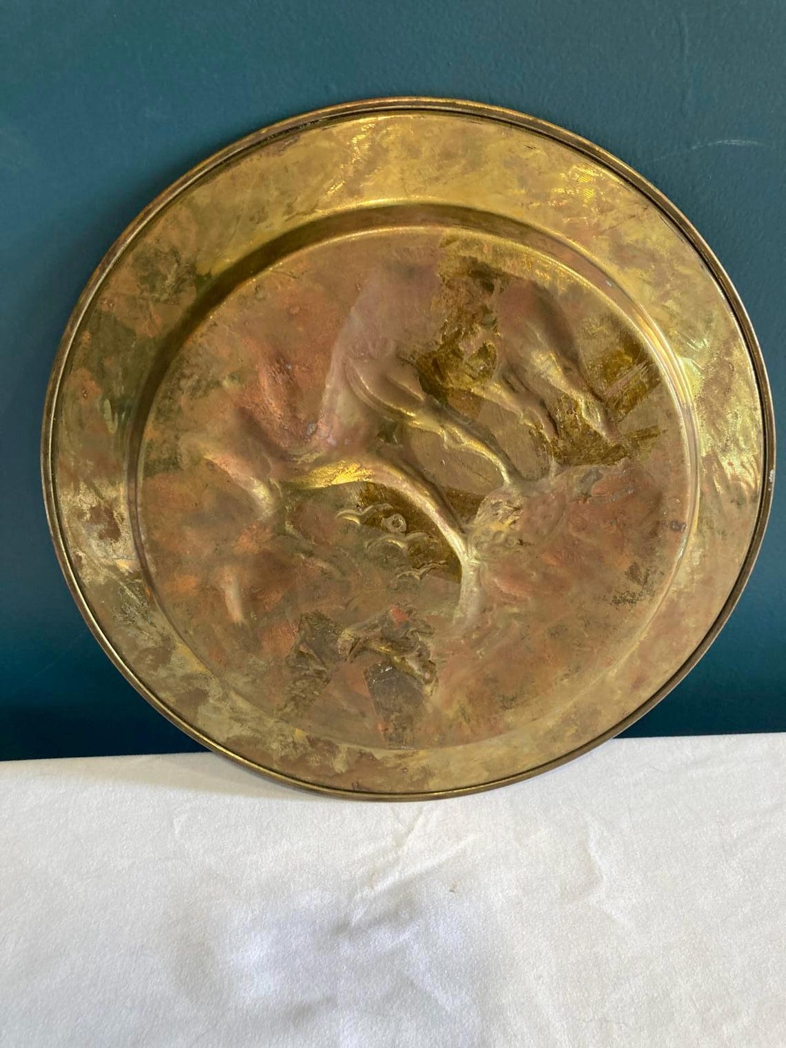 Vintage Solid Brass Decorative Camel Plate With Etching - Etsy