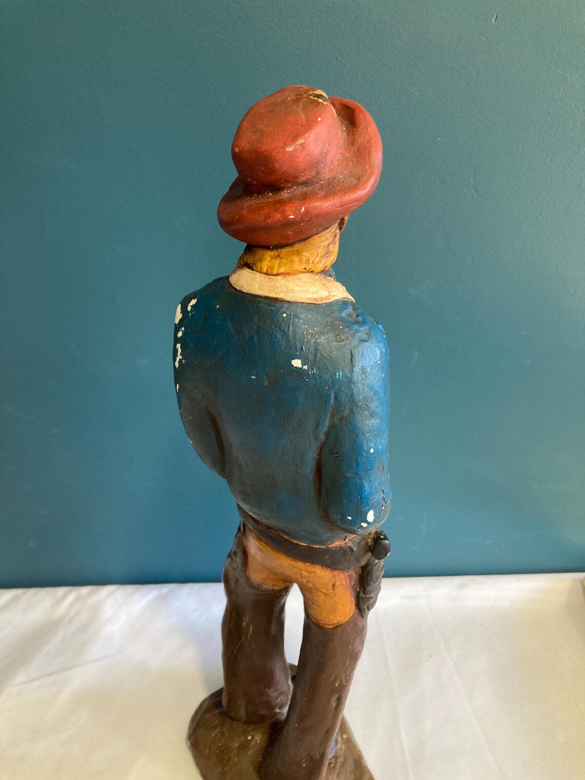 Vintage Painted Cowboy Figurine 16" Western Statue Rustic Decor ...
