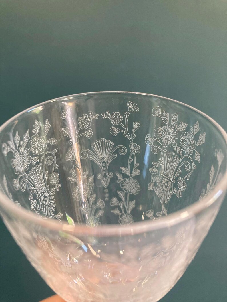 Vintage Duncan Miller First Love Etched Crystal Wine Glasses – Set of 6 ...