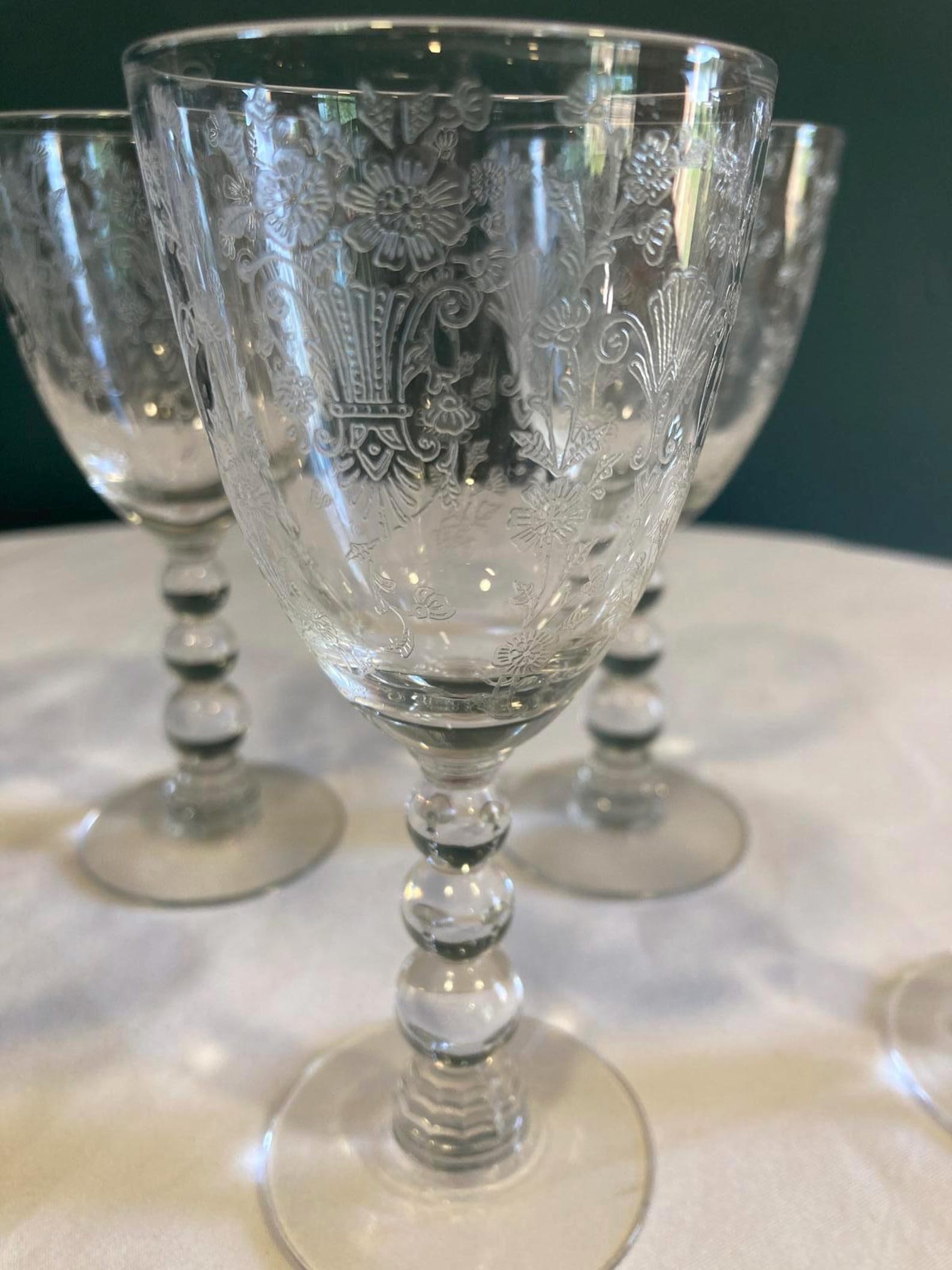 Vintage Duncan Miller First Love Etched Crystal Wine Glasses – Set of 6 ...