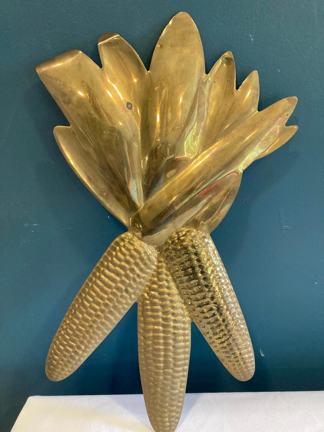 Vintage Brass Corn Wall Hanging | Farmhouse Kitchen Decor - Etsy