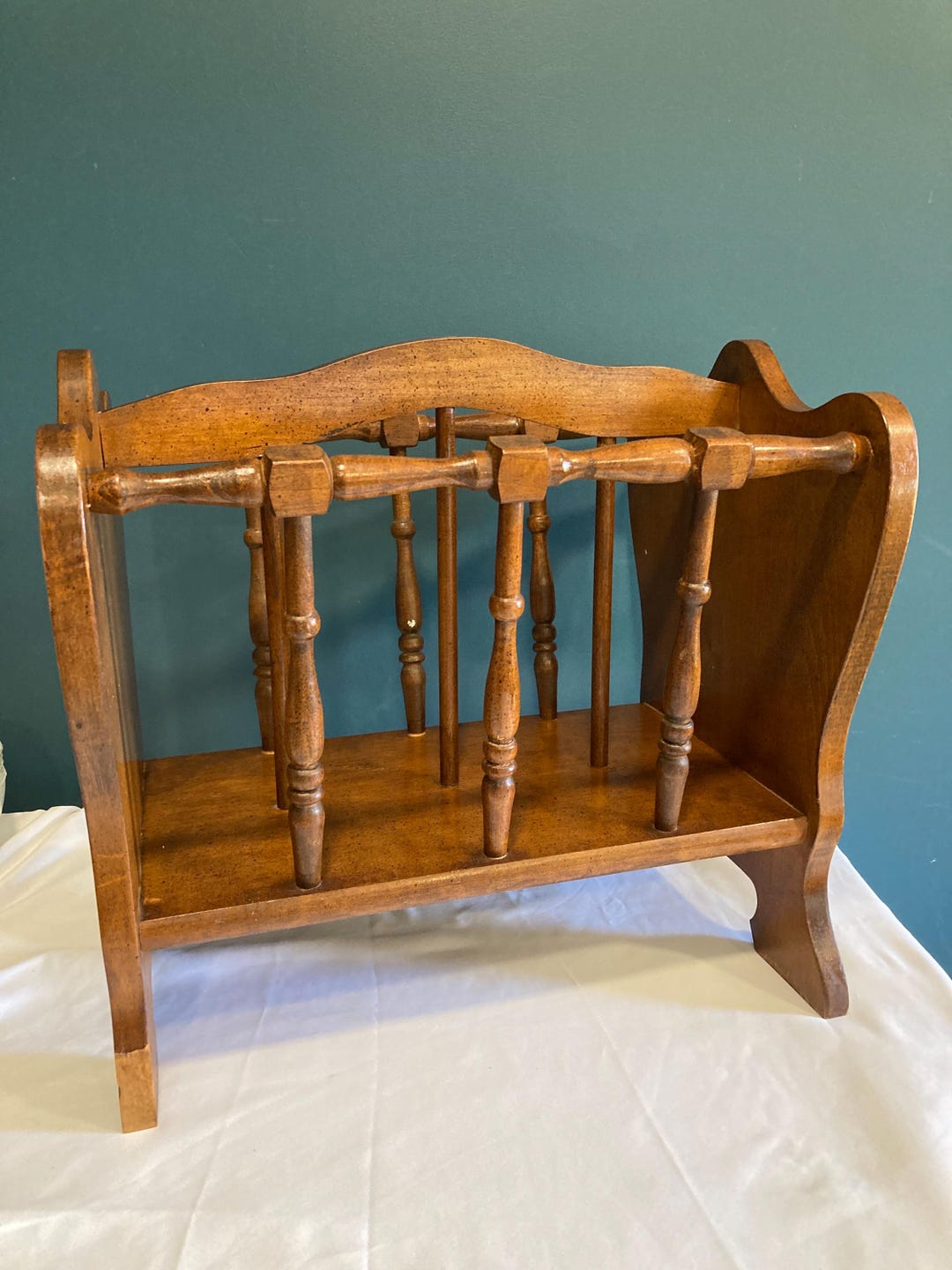 Vintage Solid Wood Magazine Rack | Classic Design | Vintage Finds - Etsy