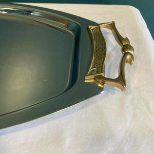 Vintage Kromex Serving Tray – Chrome & Brass Handles, Midcentury Modern ...