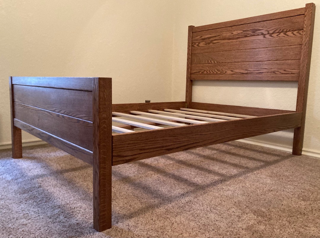 Classic Solid Oak Hardwood Handmade Bed Frame Farmhouse Bed - Etsy
