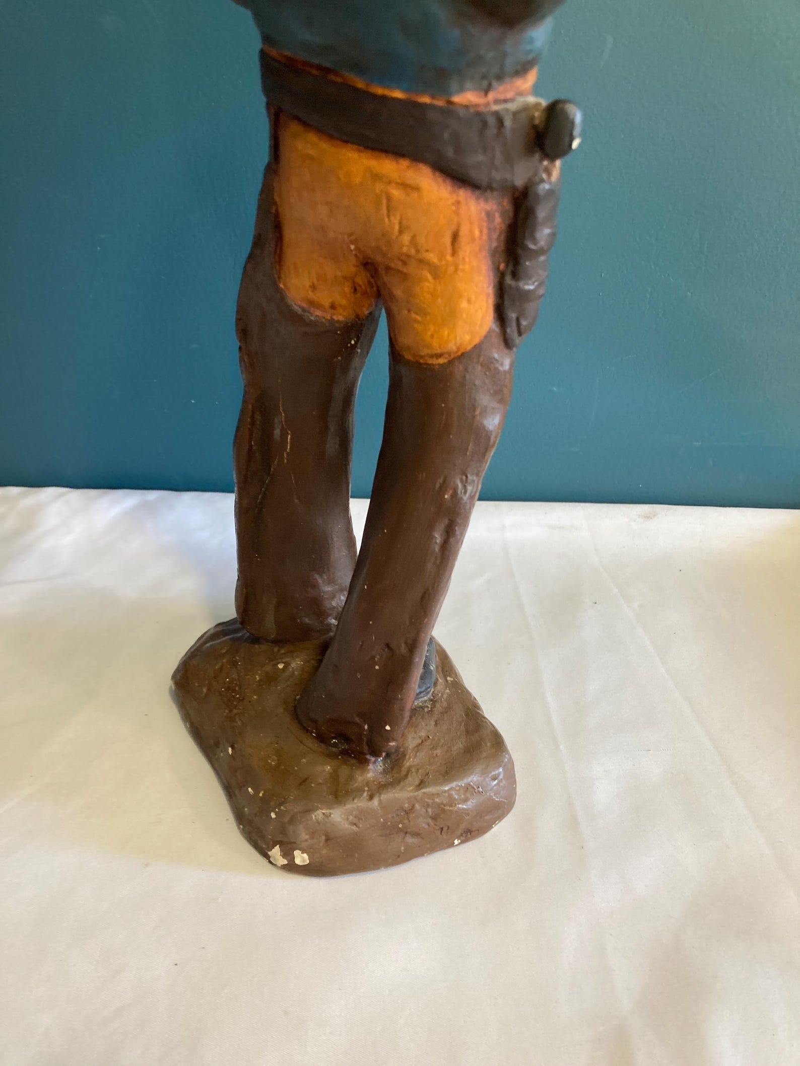 Vintage Painted Cowboy Figurine 16" Western Statue Rustic Decor ...
