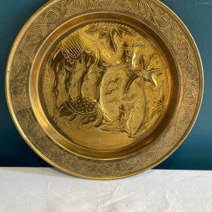 Vintage Solid Brass Decorative Camel Plate With Etching - Etsy