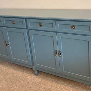 Hand Crafted Painted Sideboard Cabinet With Hand Turned Legs - Etsy