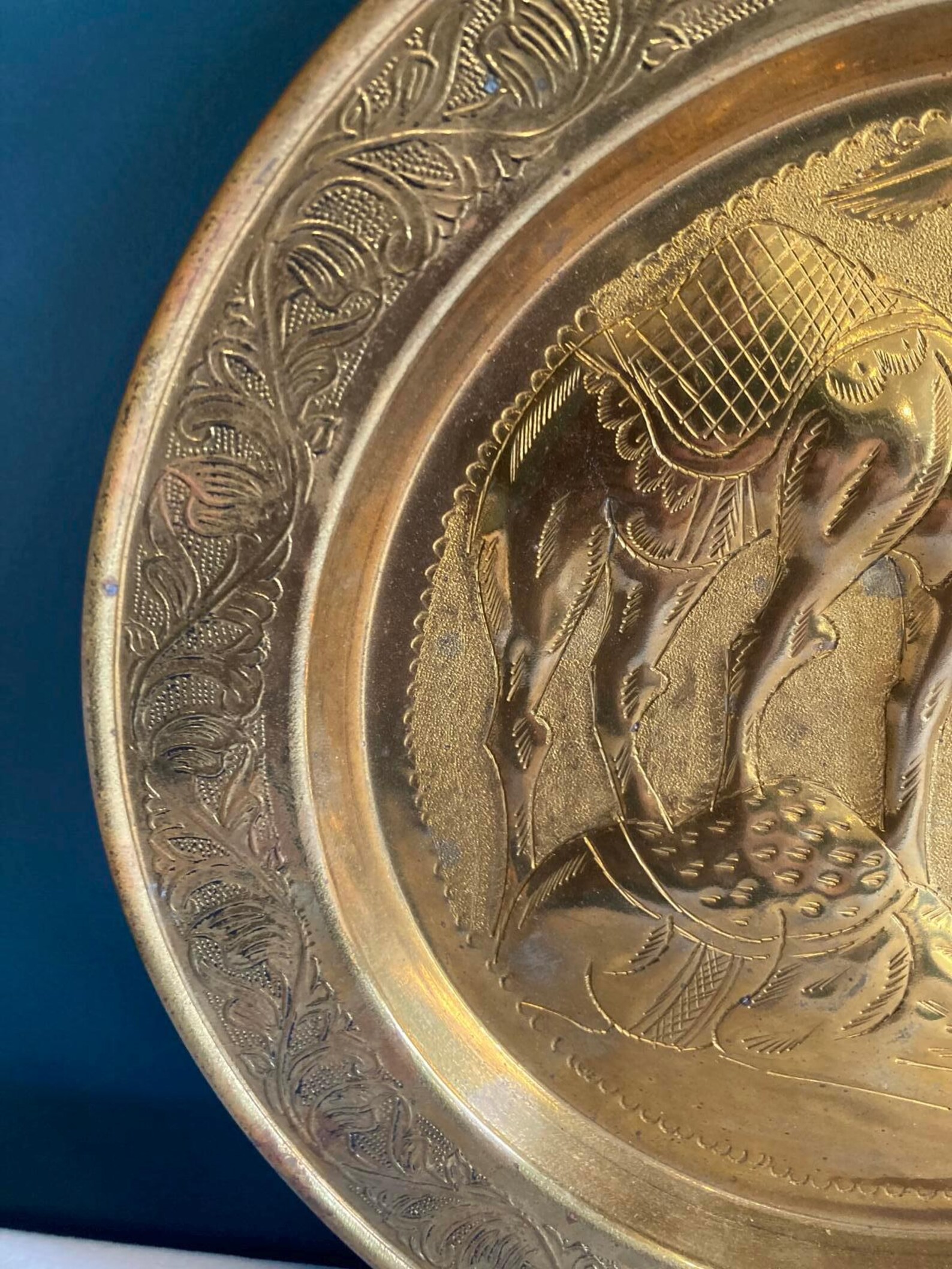 Vintage Solid Brass Decorative Camel Plate With Etching - Etsy