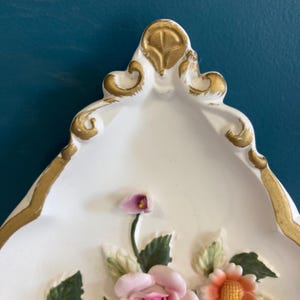 Vintage Lefton Ceramic Flower Wall Decor With Gold Edges - Etsy