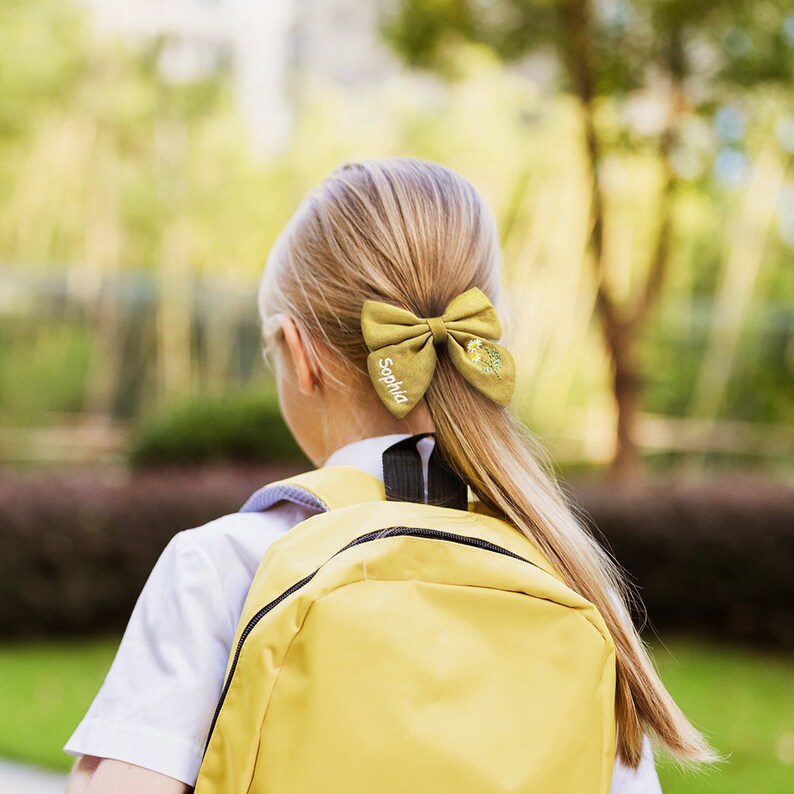 Personalized Hair Bows Bows With Name Name Embroidered Hair - Etsy