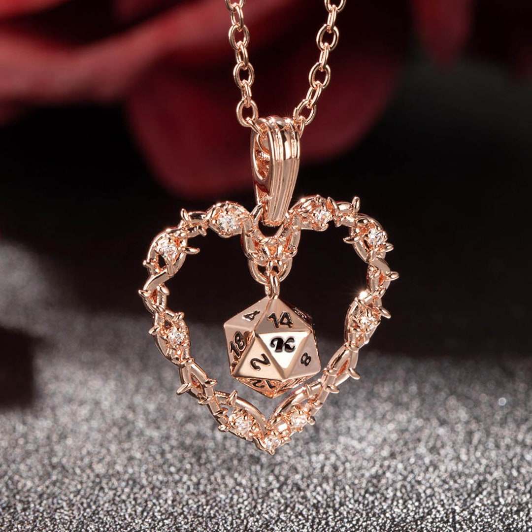 DND Heart Necklace With Dice, Dungeons and Dragons, Mother's Day Gift ...