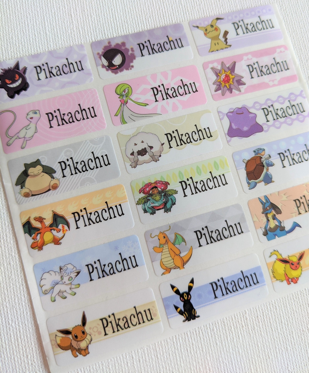 Name Sticker Labels Pokemon 3 Sticker Sheets Sleeve - Etsy