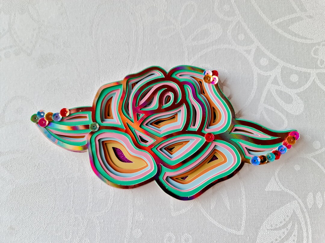 SVG. Rose Multicouche multilayers. FICHIERS TÉLÉCHARGEABLES - Etsy France