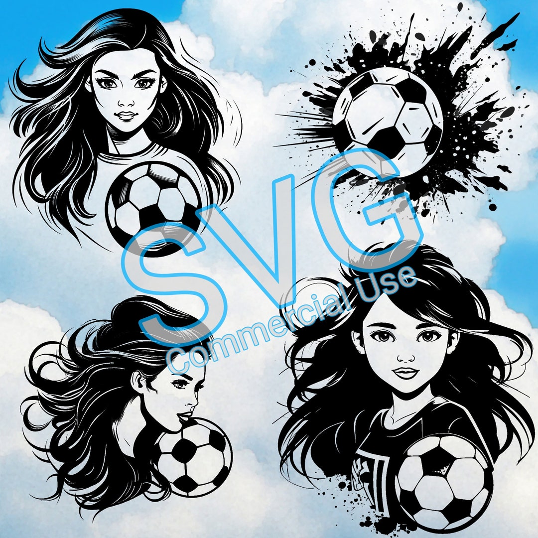 Soccer Woman Girl Football Girls , SVG Bundle , Cuting File , Cutting ...