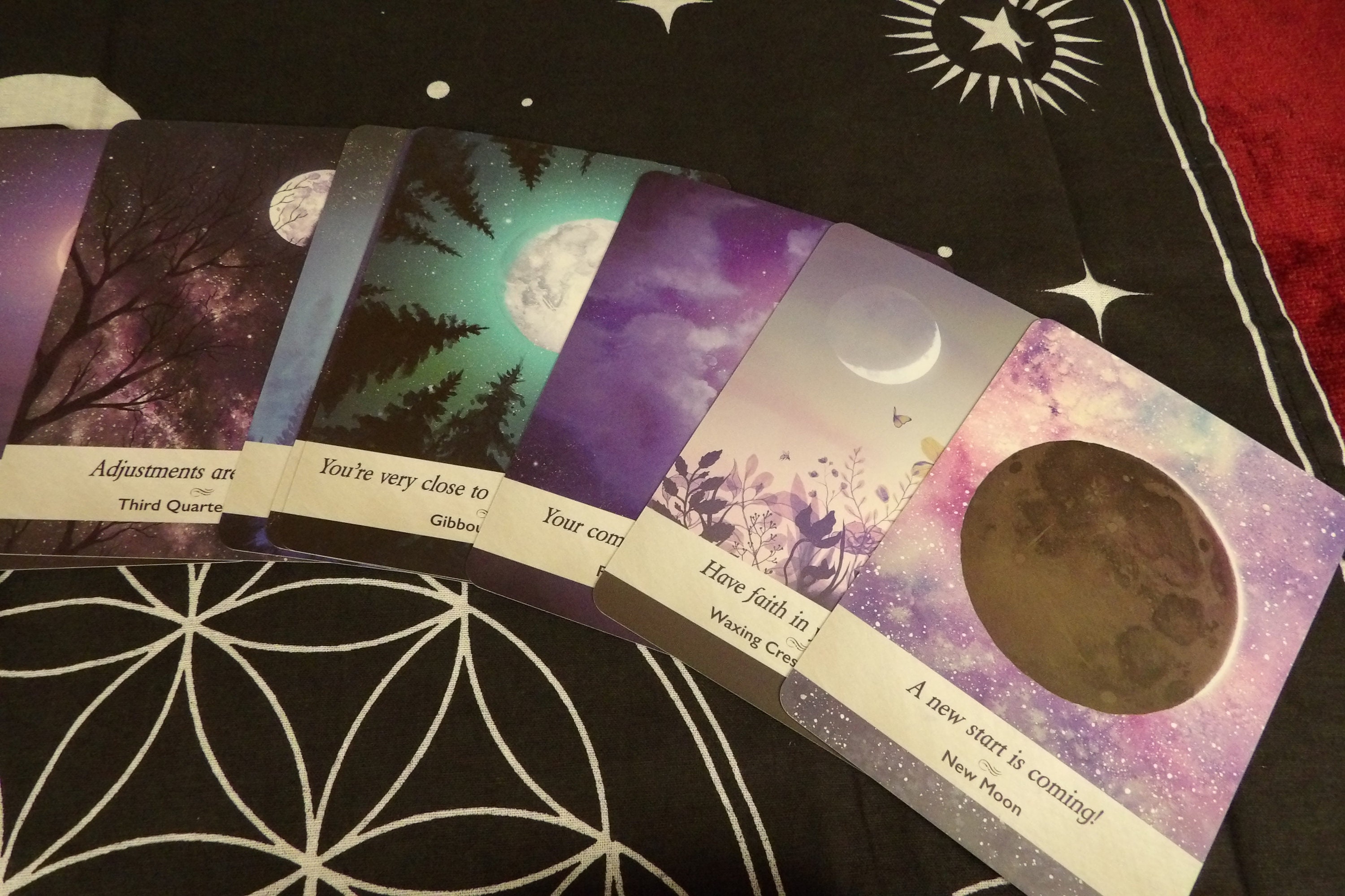Moonology Oracle Card Set With Phases of the Moon Altar Cloth | Etsy